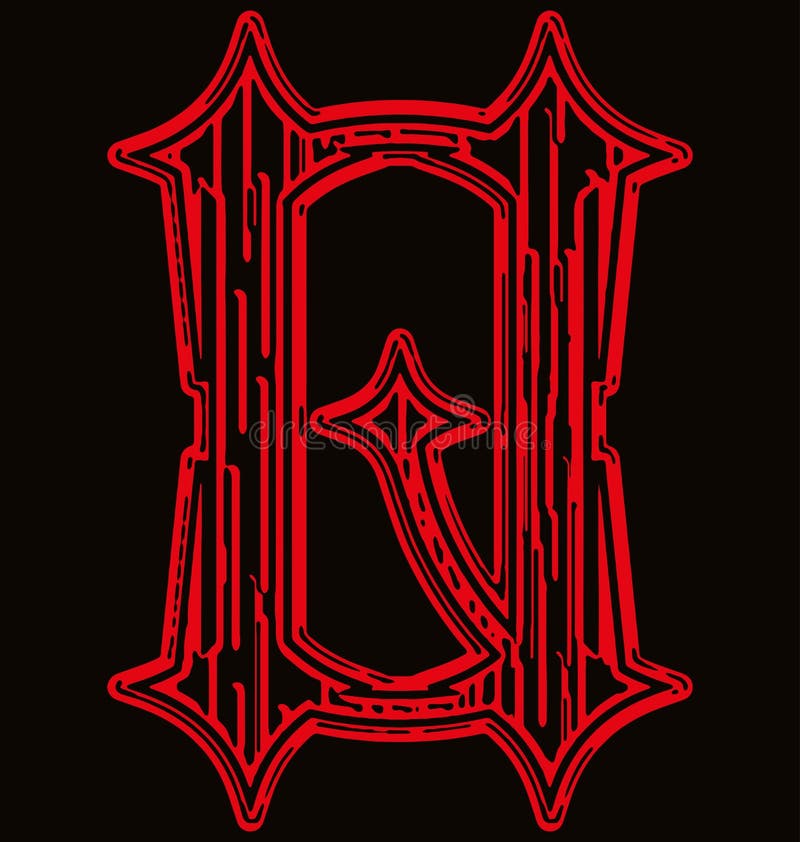 Neo-gothic Decorative Letter.Vector Medieval Font. Stock Vector ...