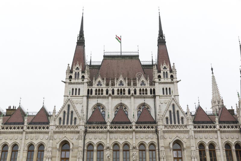 Neo Gothic Hungarian Parliament Building with Dome Stock Image - Image ...
