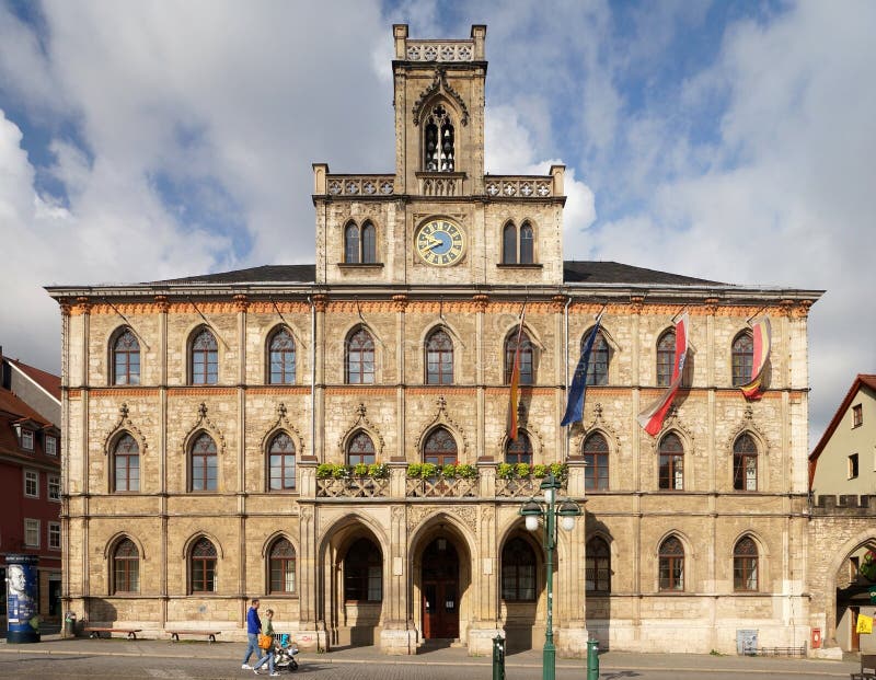 Rathaus Der UNESCO-Stadt Weimar, Deutschland Redaktionelles Foto - Bild von grenzsteine, erbe ...