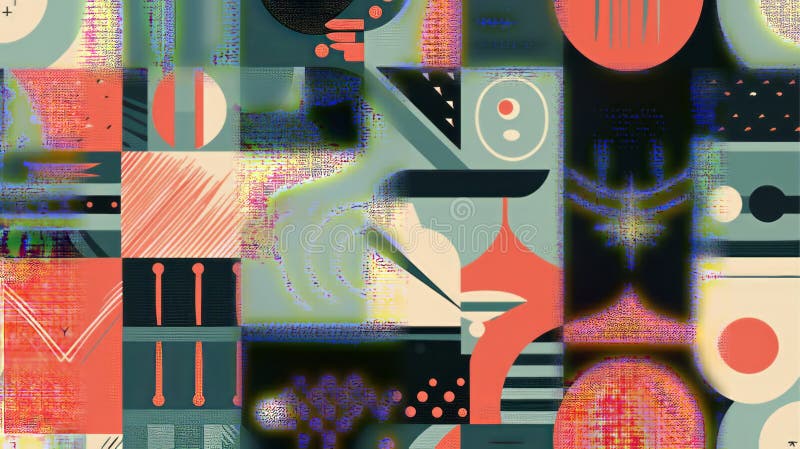 Neo Modernism Artwork Pattern Design Stock Illustration - Illustration ...