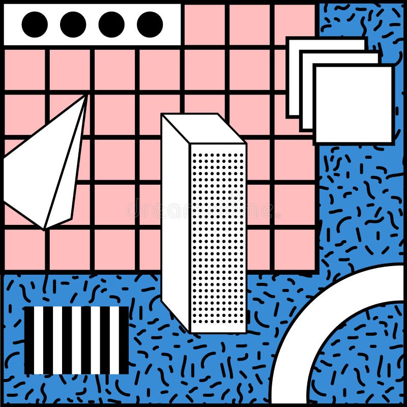 Neo Style Geometric Blue Background Stock Vector - Illustration of ...