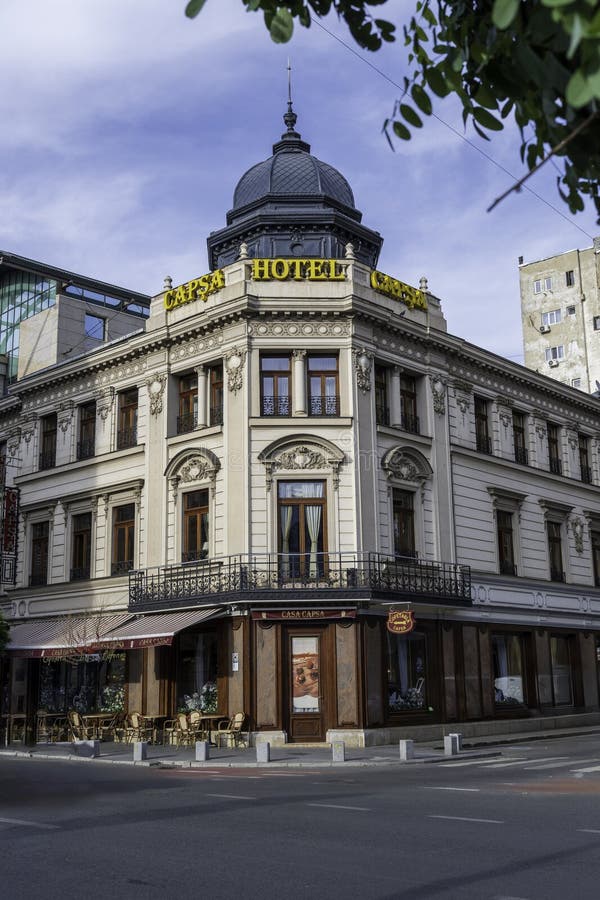 Bucharest Capsa Hotel editorial photography. Image of downtown - 342880502