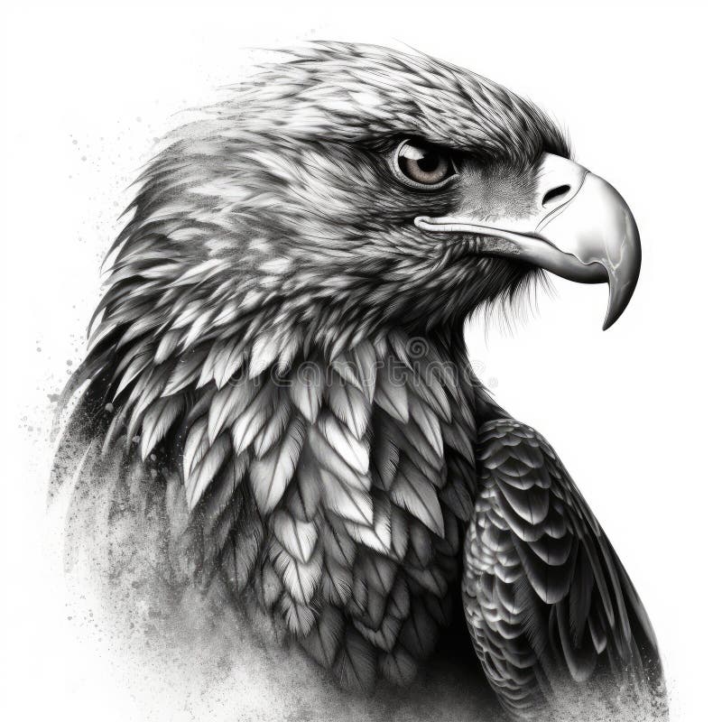 Neo-Traditional Eagle in Impressionistic Realistic Blackwork Style on ...