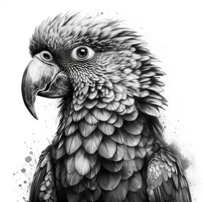 Neo-Traditional Impressionistic Blackwork on White Background for ...