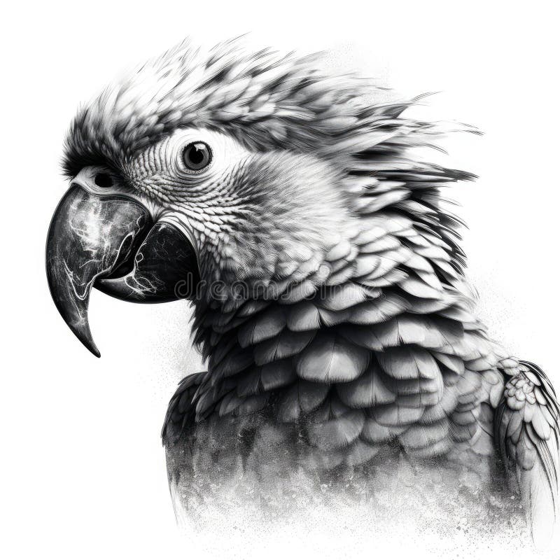 Neo-Traditional Impressionistic Blackwork on White Background for ...