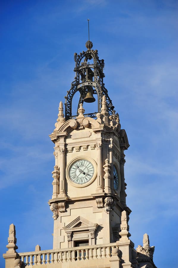 Neoclassic tower with bell stock image. Image of tower - 12646657