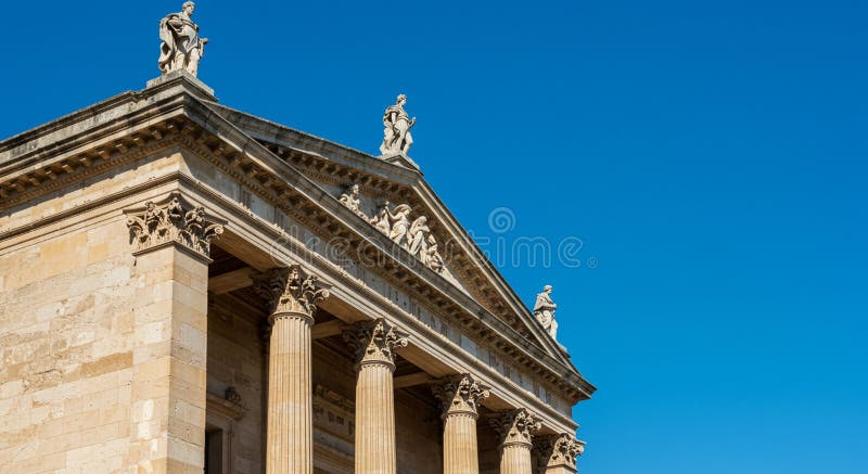 Neoclassical Architecture Features Prominently with a Pediment Adorned ...