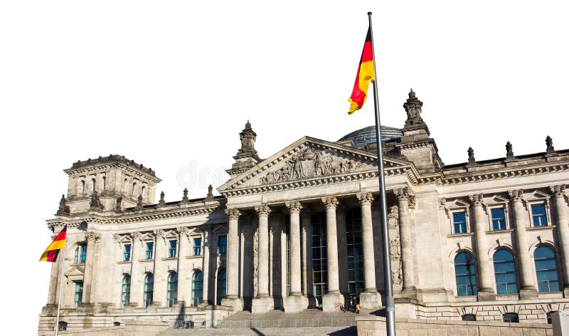 The Reichstag Building (Berlin, Germany) Isolated on White Background ...