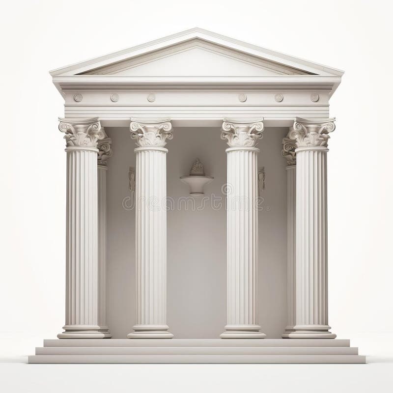 Neoclassical Architecture with Triangular Roof and Intricate Carvings ...