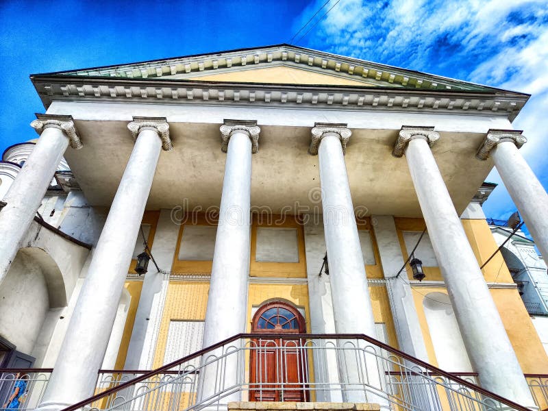 Neoclassical Architecture Under a Blue Sky. Stately Building with ...