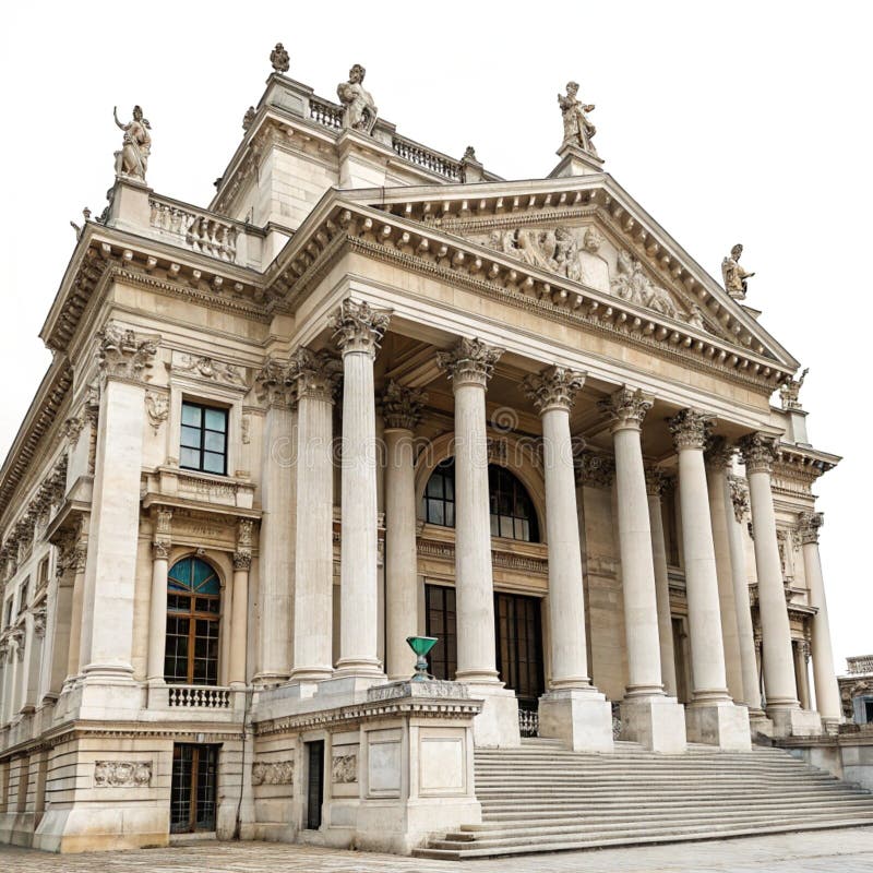 NeoClassical Building on Transparent Background Stock Illustration ...