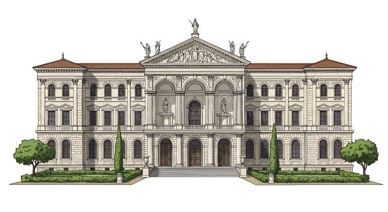 Symmetrical Building Section Stock Illustrations – 295 Symmetrical ...