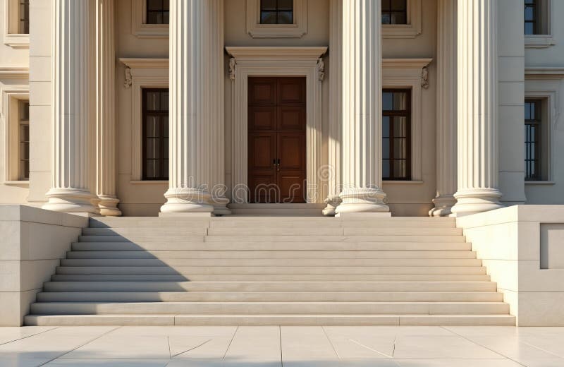 Neoclassical Courthouse Facade Featuring Majestic Colonnade ...