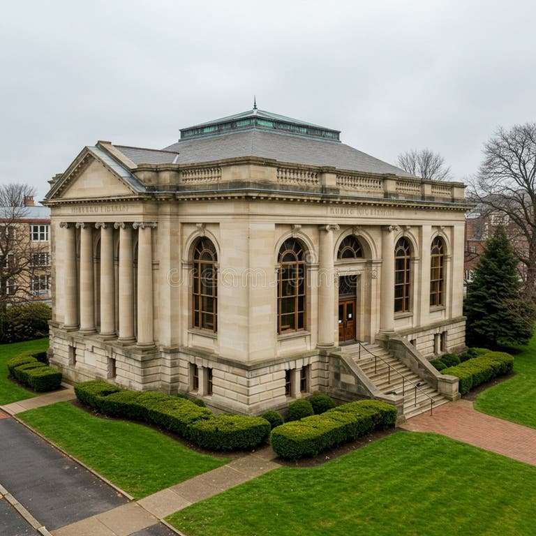 Neoclassical Library in the United States, Featuring a Rectangular ...