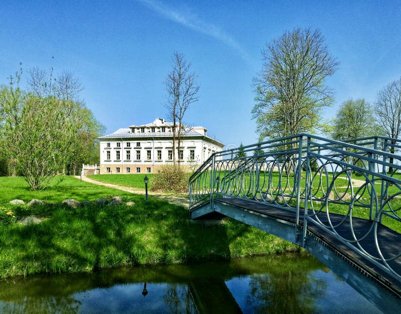 Neoclassical Krikstenai Manor in Lithuania Stock Image - Image of ...