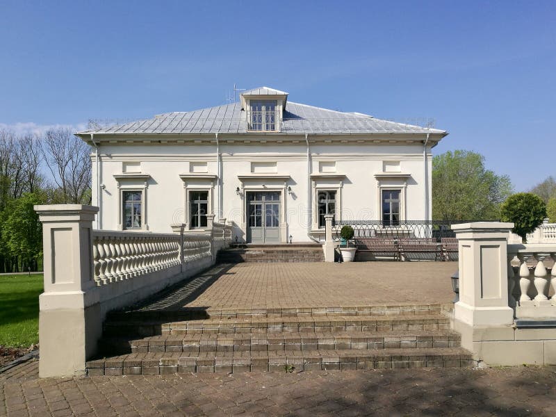 Neoclassical Krikstenai Manor in Lithuania Stock Photo - Image of plant ...
