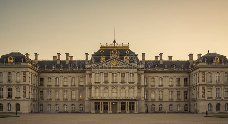 Neoclassical Palace Featuring a Symmetrical Facade, Characterized by ...