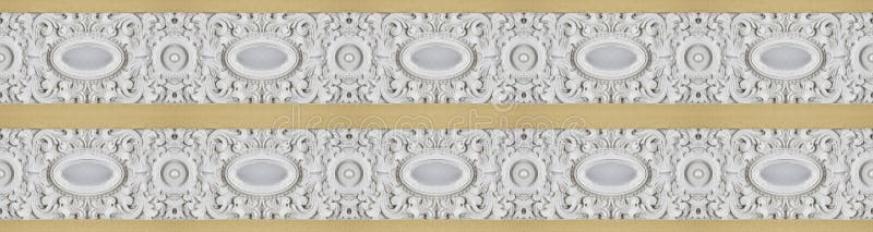 Neoclassical Stucco Frame with Floral Elements - Seamless Pattern ...