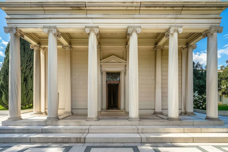 Neoclassical White Building with Columns and Pillars, Explore the Use ...
