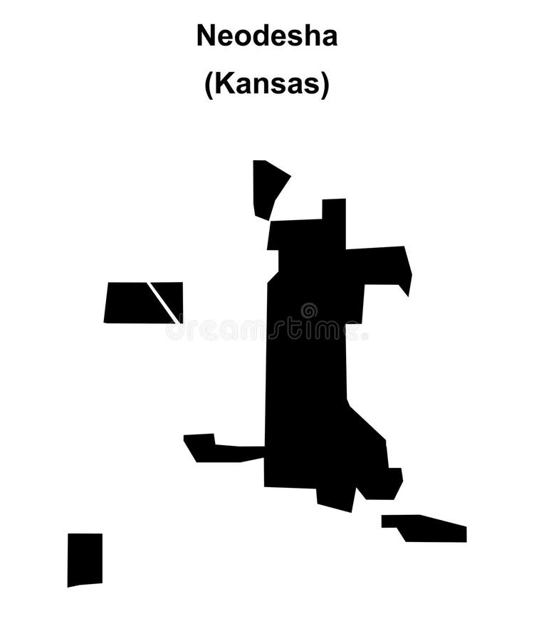 Neodesha outline map stock illustration. Illustration of tourism ...