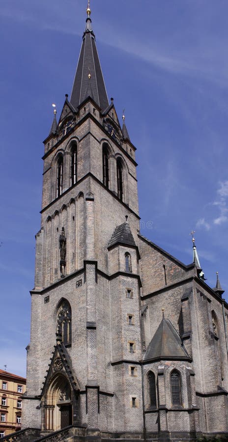 Neogothic Style in Prague - Saint Prokop Church Stock Photo - Image of ...