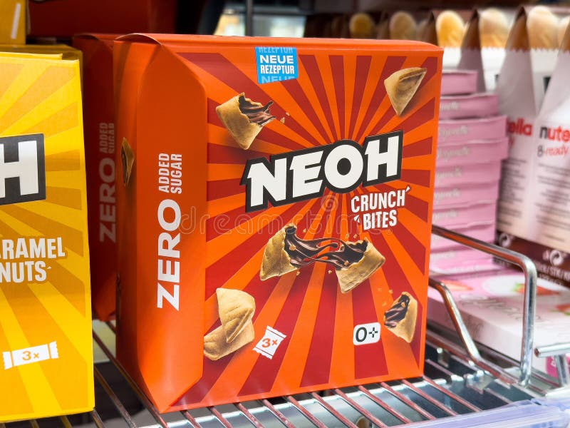 Neoh Crunchy Bites Zero Sugar Snacks on Store Shelf with Vibrant ...