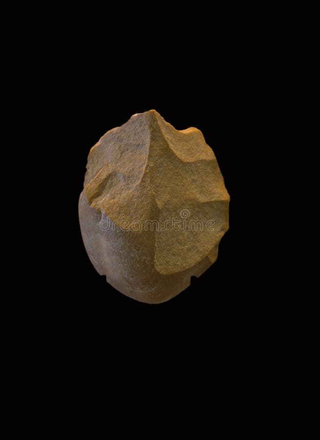 Lower Paleolithic Pebble Biface Stock Image - Image of ancient, sided ...