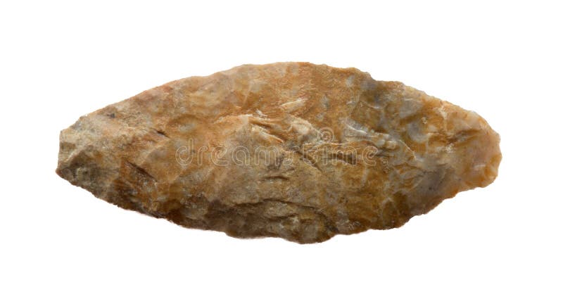 Flint Arrowhead on White Background Stock Photo - Image of native ...