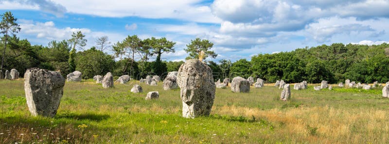 Neolithic Menhirs - Standing Stones in Brittany Stock Image - Image of ...