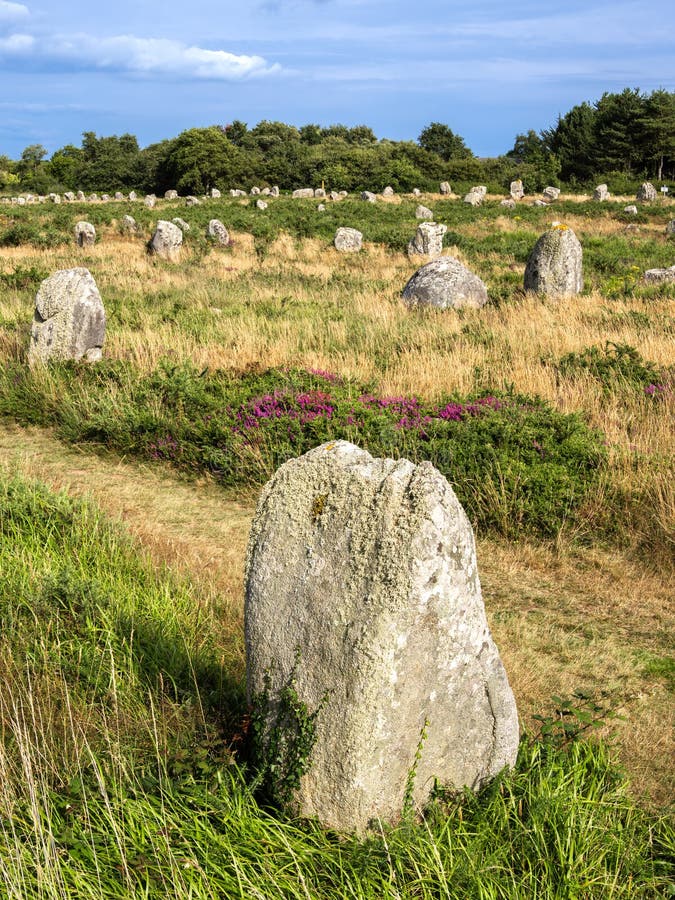 Neolithic Menhirs - Standing Stones in Brittany Stock Image - Image of ...