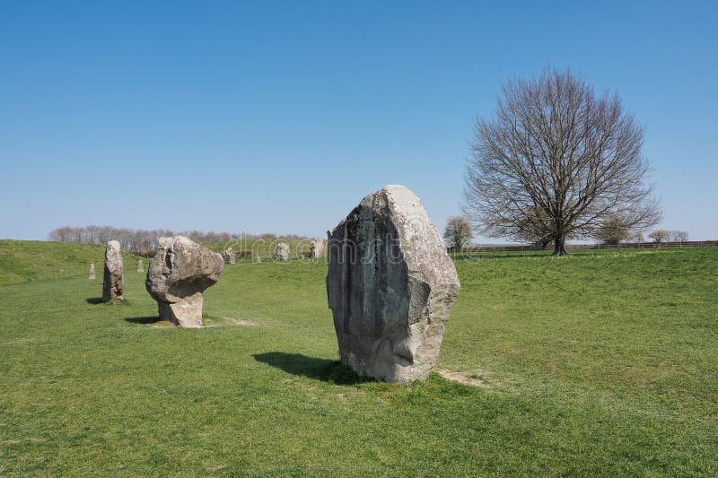 Neolithic Standing Stones and Henge at Avebury, Wiltshire Stock Image ...