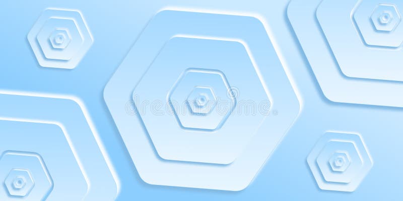 A Neomorphic Light Blue Background with Concave Hexagons for the Design ...