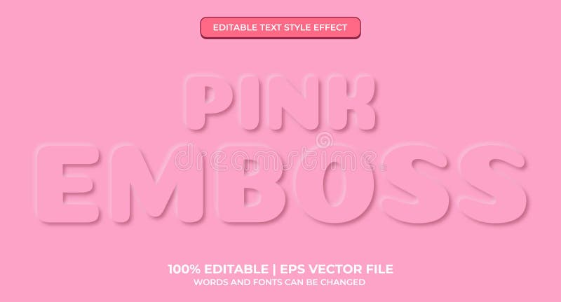 Neomorphic Text Effect. Neomorphisme Emboss 3d Simple Pink Modern ...