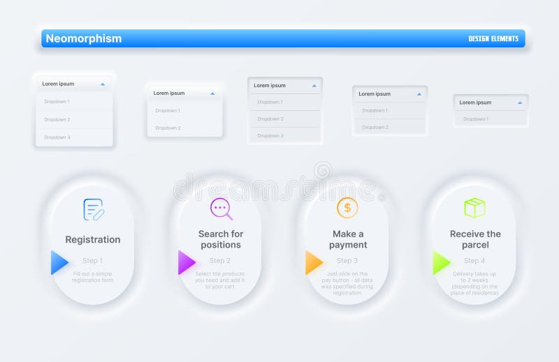 Drop Down Menu Symbols for Webdesign, Front-end Developement Con Stock ...