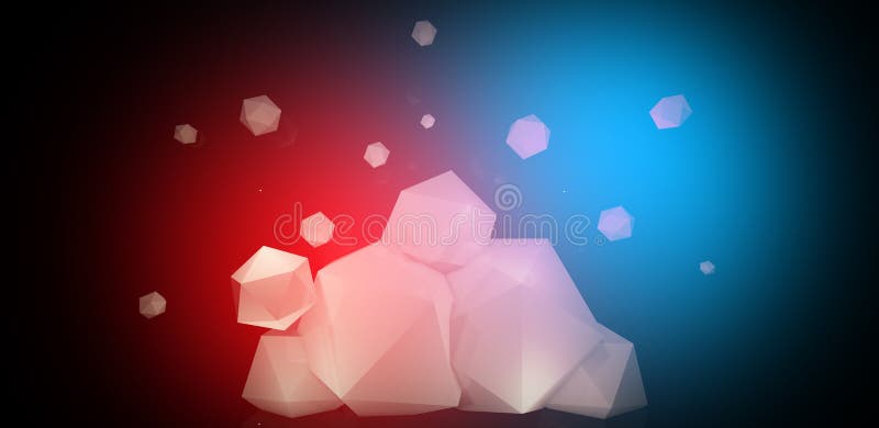 3d Render. Abstract Background with a Polygon, Neon Light Stock ...
