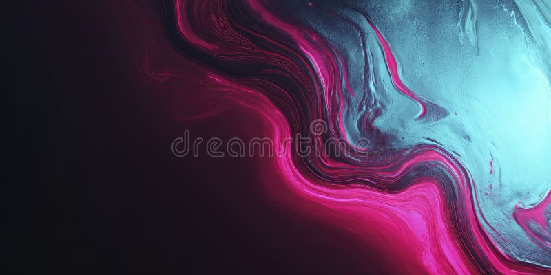 Neon Abstract Background with Liquid Marble Texture, Glowing Magenta ...