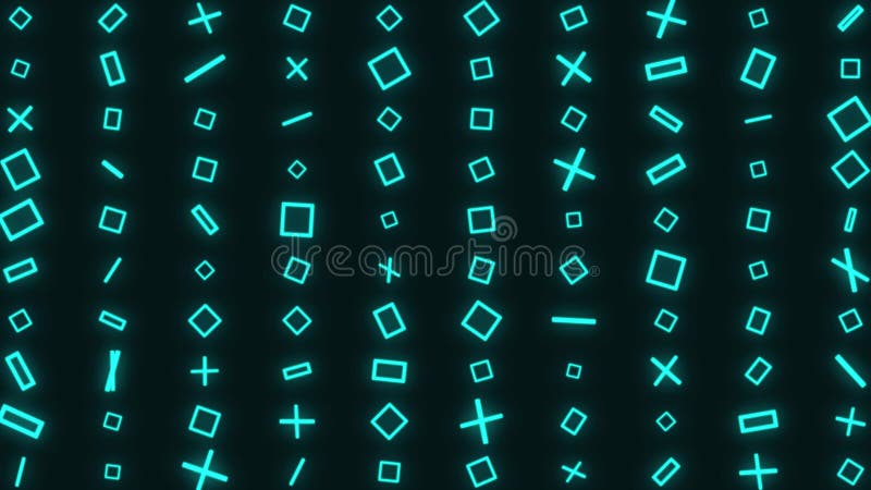 Neon Abstract Bright Mosaic Blue Different Figures. Animated Background ...