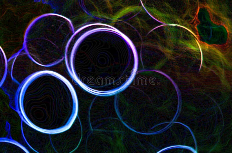 Neon Abstract, Dark & Colorful, Wave & Line. Stock Illustration ...