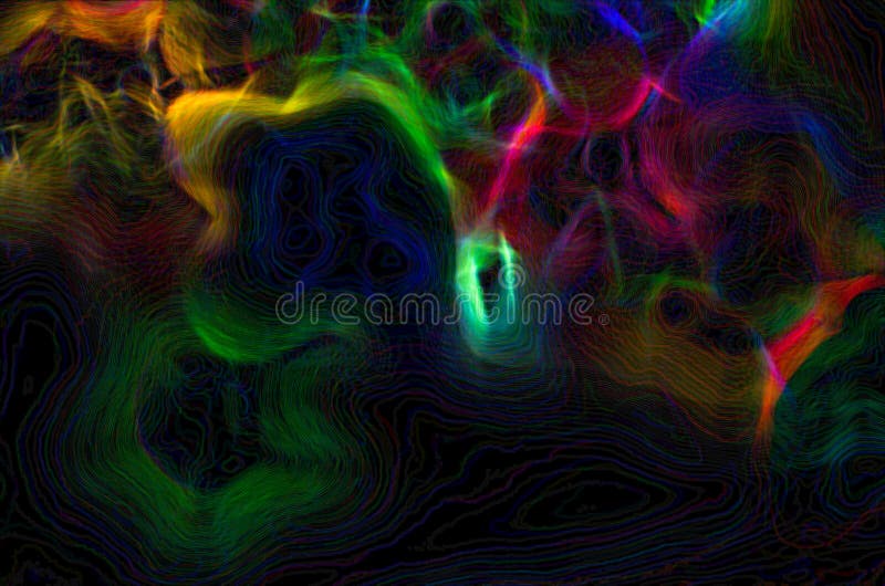 Neon Abstract, Dark & Colorful, Wave & Line. Stock Illustration ...