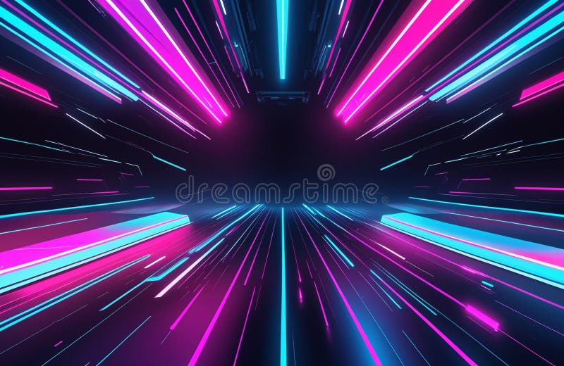 Neon Abstract Gaming Design Stock Illustration - Illustration of bright ...
