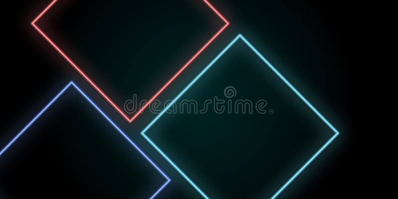 Neon Abstract Line Light Squares Background Stock Illustration ...
