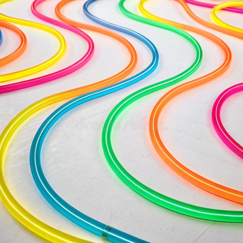 Neon Abstract Loops Isolated on White Background Stock Illustration ...