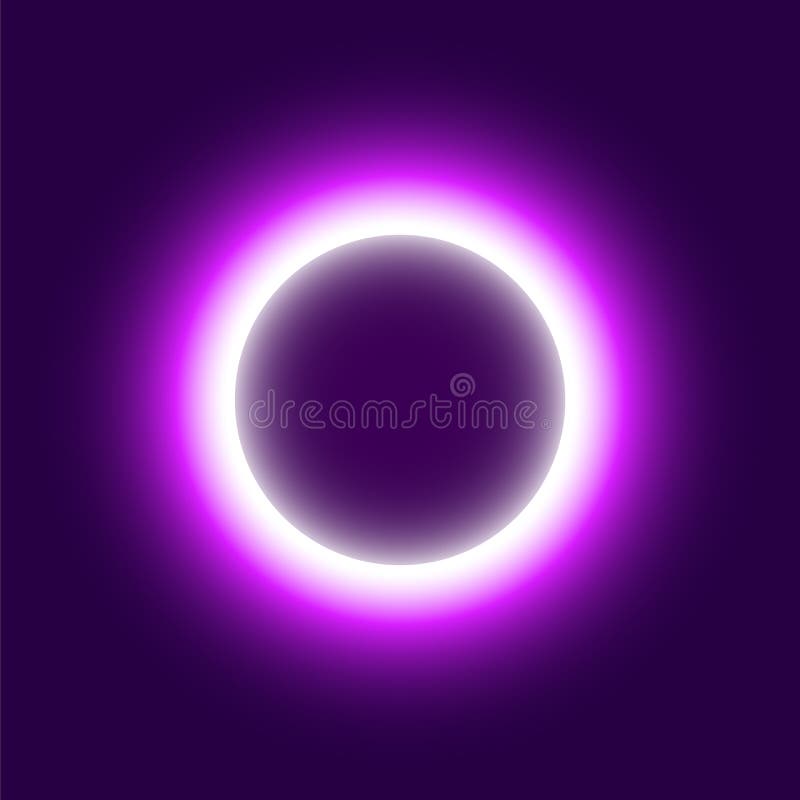 Neon Abstract Round. Eclipse of the Sun Stock Vector - Illustration of ...