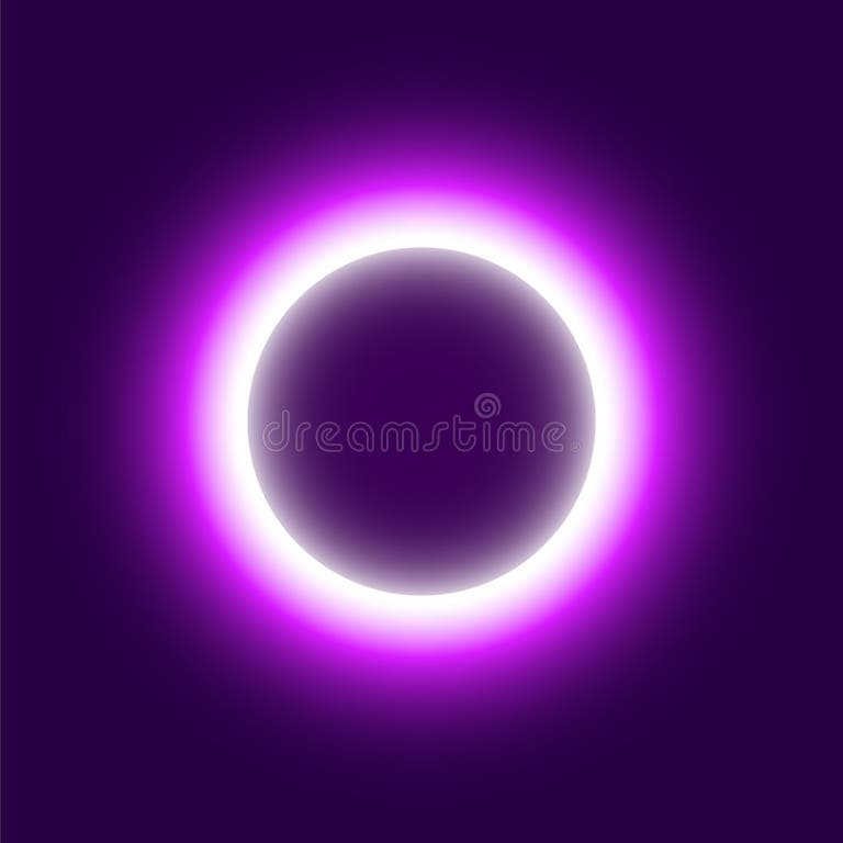 Neon Abstract Round. Eclipse of the Sun Stock Vector - Illustration of ...