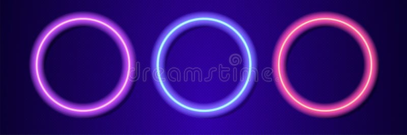 Neon Abstract Round Vector Set Stock Vector - Illustration of electric ...
