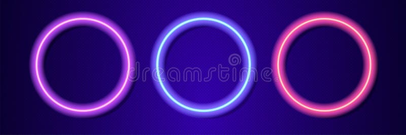 Neon Abstract Round Vector Set Stock Vector - Illustration of abstract ...