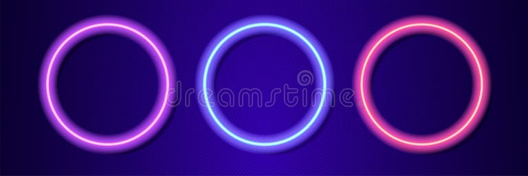 Neon Abstract Round Vector Set Stock Vector - Illustration of abstract ...