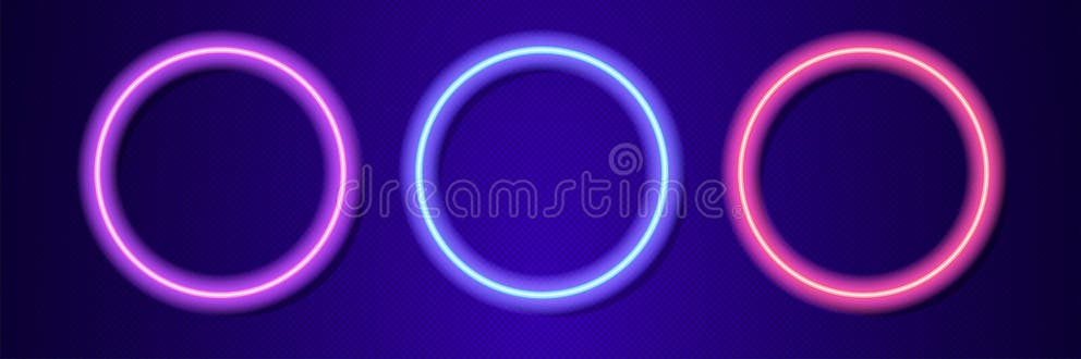 Neon Abstract Round Vector Set Stock Vector - Illustration of abstract ...
