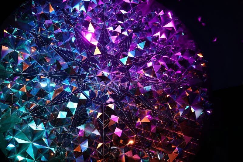 Neon Abstract Texture Background with Geometric Triangle Form Shapes ...