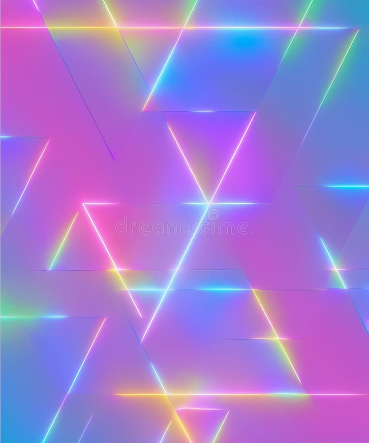 Neon Abstract Texture Background with Geometric Triangle Form Shapes ...
